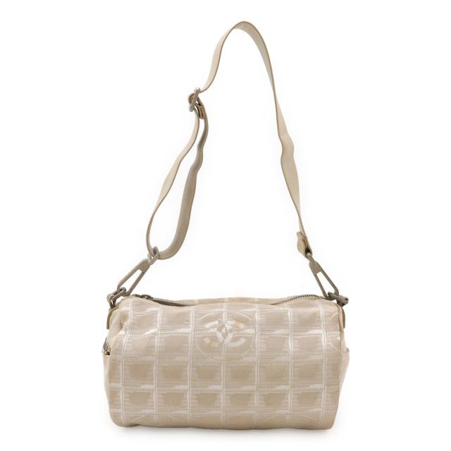 CHANEL シャネル ニュートラベルライン Newトラベルライン ショルダーバッグ ミニドラム 筒形 ワンショルダー セミショルダー ナイロン ベージュ