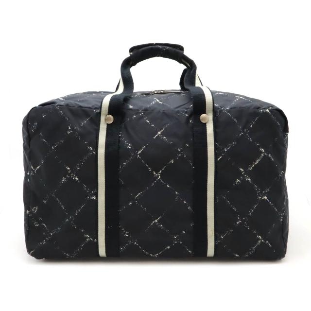 CHANEL シャネル 旧トラベルライン ボストンバッグ トラベルバッグ 旅行カバン ナイロン ブラック 黒 レッド 赤