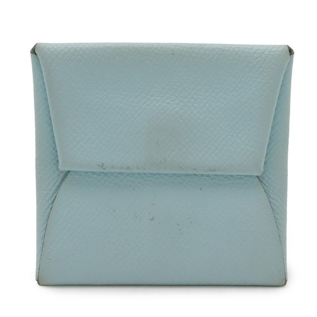 HERMES エルメス バスティア ケース 小銭入れ パース ヴォーエプソン レザー ブルーアトール ミントブルー シルバー金具 X刻印