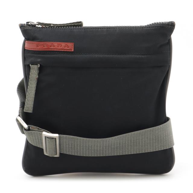 PRADA プラダ プラダスポーツ スポーツライン ショルダーバッグ ポシェット 斜め掛け ナイロン NERO 黒 ブラック グレー 4VA337
