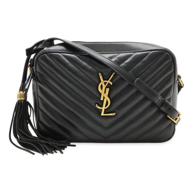 SAINT LAURENT PARIS サン ローラン パリ イブサンローラン YSL ショルダーバッグ 斜め掛け Vステッチ キルティング レザー 黒 612544