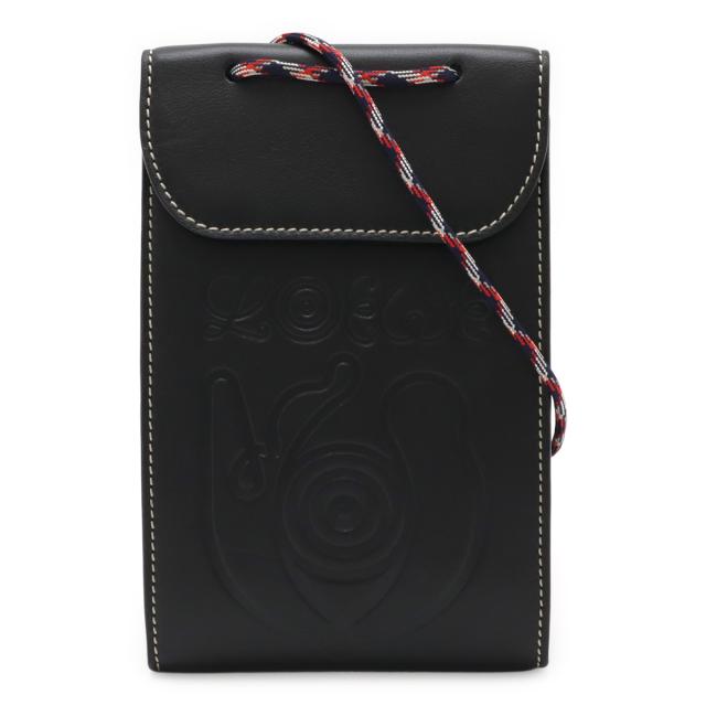 LOEWE ロエベ アナグラム アイ ロエベ ネイチャー ELN ネックポケット ショルダーバッグ ショルダーポーチ ポシェット レザー ブラック 101.30AB66