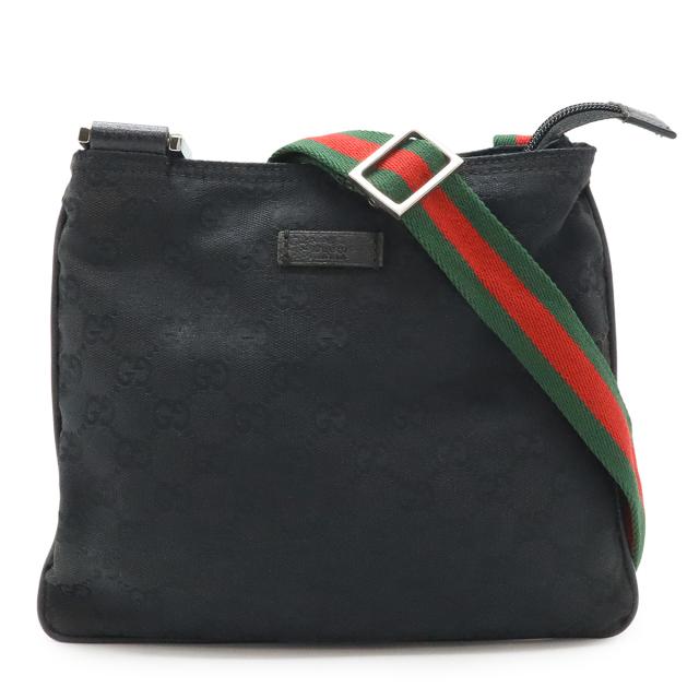 GUCCI グッチ GGキャンバス シェリーライン ウェブライン ショルダーバッグ ポシェット 斜め掛け ブラック 黒 グリーン レッド 146309