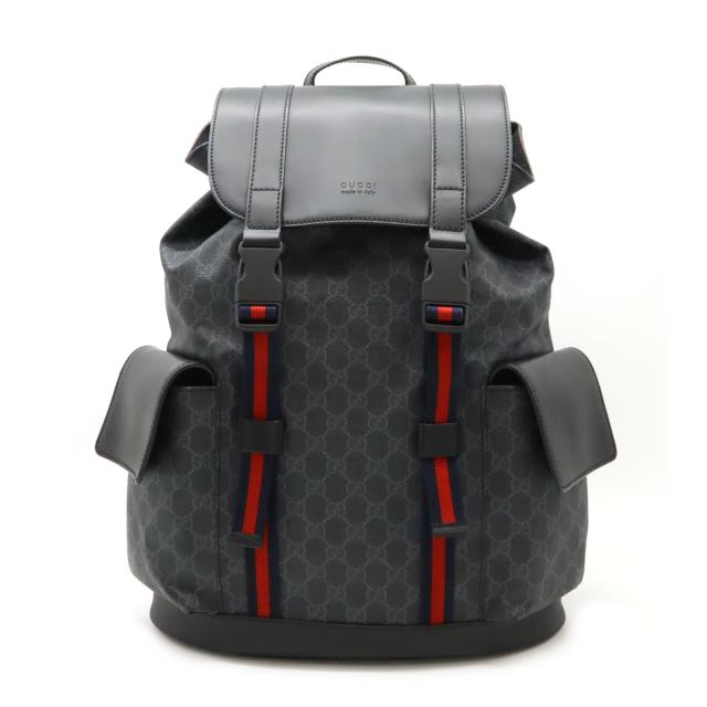 GUCCI グッチ ソフトGGスプリーム シェリーライン バックパック リュックサック PVC レザー ブラック 黒 グレー レッド ネイビー 495563