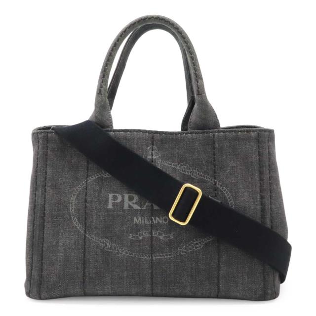 PRADA プラダ CANAPA カナパ トートバッグ ハンドバッグ 2WAY ショルダーバッグ デニム NERO ブラック 黒 ゴールド金具 海外免税店購入品 1BG439の通販はau ...