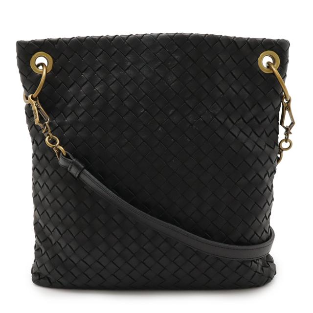 BOTTEGA VENETA ボッテガ ヴェネタ ボッテガベネタ イントレチャート ショルダーバッグ 斜め掛け レザー ブラック 黒 179330