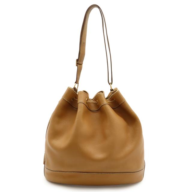 HERMES エルメス マーケットGM ショルダーバッグ ワンショルダー 巾着バッグ トゴ レザー ゴールド ブラウン ゴールド金具 〇S刻印