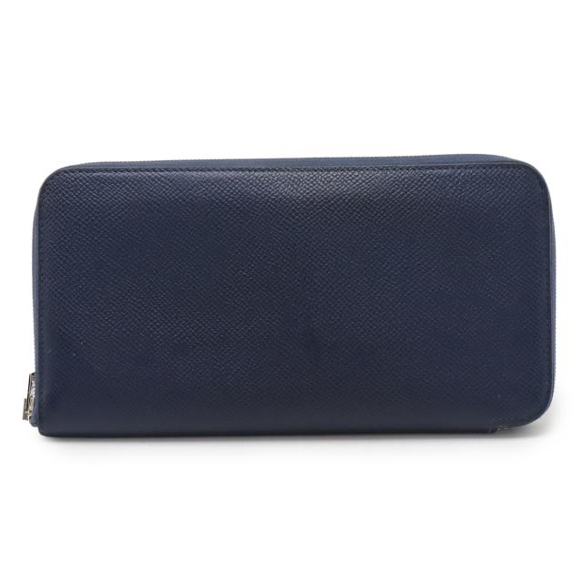 HERMES エルメス アザップロング シルクイン ラウンドファスナー 長財布 ヴォーエプソン レザー ブルーサフィール 紺 ネイビー C刻印