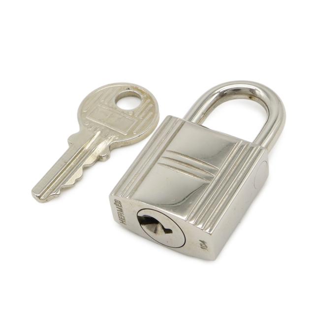 HERMES エルメス カデナ パドロック 南京錠 No.104 鍵 カギ キー付き メタル シルバー