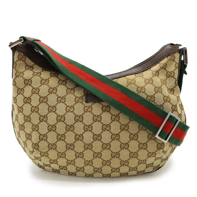 GUCCI グッチ GGキャンバス シェリーライン ショルダーバッグ 斜め掛け レザー カーキベージュ 茶 ダークブラウン グリーン レッド 181092