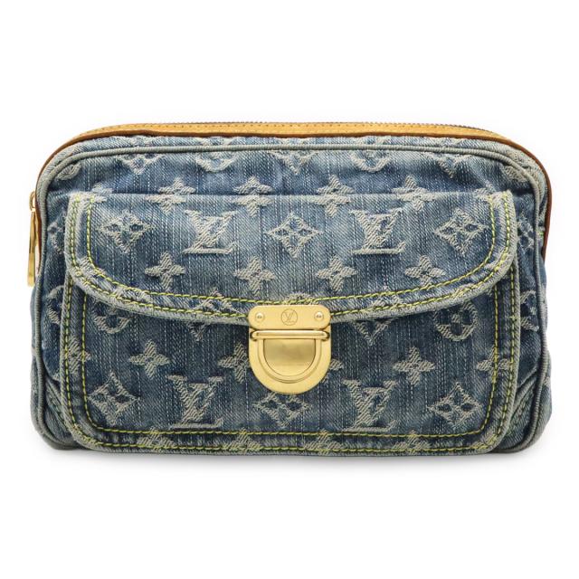 LOUIS VUITTON ルイ ヴィトン モノグラムデニム バムバッグ ウエストバッグ ボディバッグ ショルダーバッグ ブルー 青 M95347