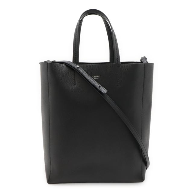 CELINE セリーヌ バーティカルカバ スモール トートバッグ ハンドバッグ 2WAY ショルダーバッグ 斜め掛け レザー ブラック 黒 189813