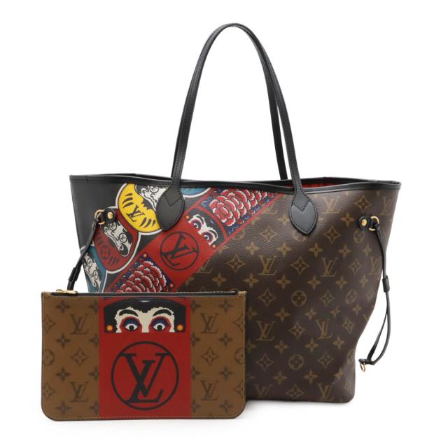 LOUIS VUITTON ルイ ヴィトン モノグラム ネヴァーフルMM トートバッグ ショルダーバッグ 山本寛斎コラボ ダルマ 歌舞伎 日本限定 ポーチ付 M43499