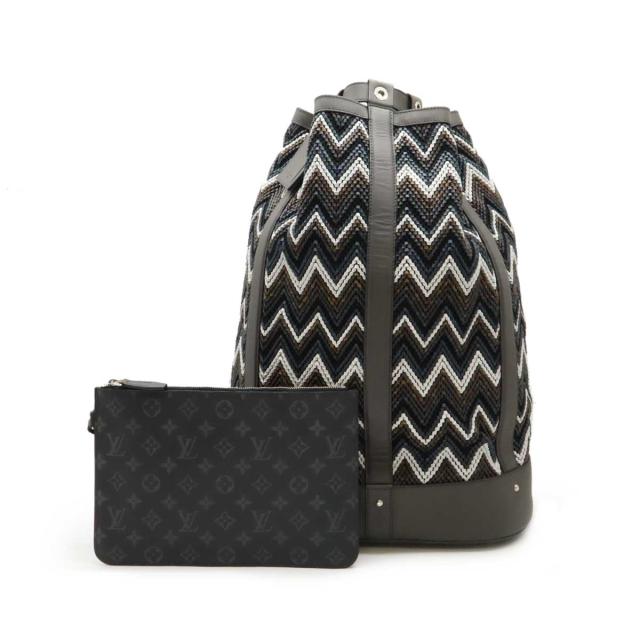 LOUIS VUITTON ルイ ヴィトン バックパック ショルダーバッグ バケットバッグ 巾着型 PVC レザー グレー マルチカラー ポーチ付き M43082