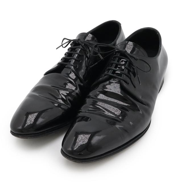 LOUIS VUITTON ルイ ヴィトン ヴァンドーム ライン ダービー ドレスシューズ ビジネスシューズ レザー エナメル 黒 ブラック #6 1/2 25.5cm