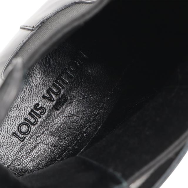 LOUIS VUITTON ルイ ヴィトン アンクルベルト サイドゴア ショートブーツ メンズ ブラック 黒 ブルー 青 #8 1/2 27.5cm