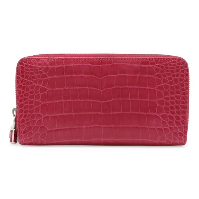 LOUIS VUITTON ルイ ヴィトン クロコダイル ブリリアント ジッピーウォレット パドロック ラウンドファスナー 長財布 フューシャ ピンク