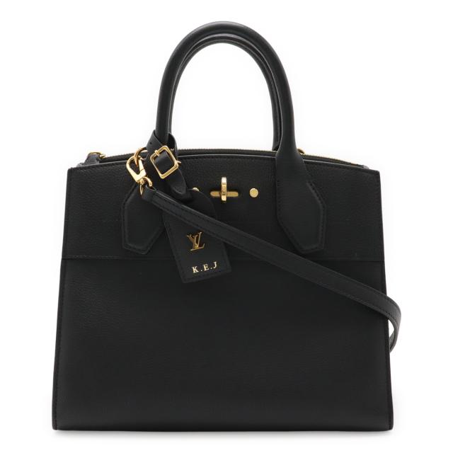 LOUIS VUITTON ルイ ヴィトン シティ スティーマーPM ハンドバッグ 2WAY ショルダーバッグ レザー ノワール 黒 ブラック M53028