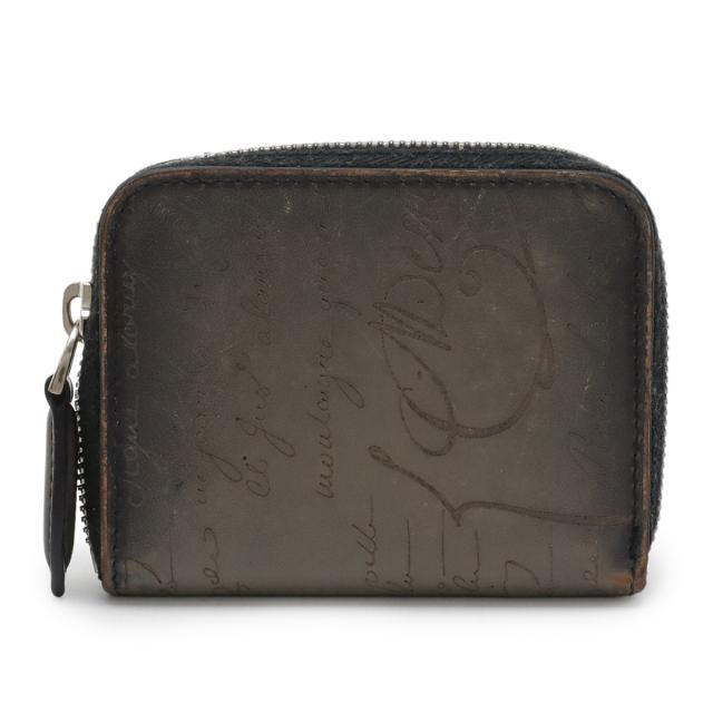 Berluti ベルルッティ カリグラフィ ワパ ラウンドファスナー ケース 小銭入れ パース スクリットレザー グレー系