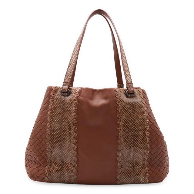 BOTTEGA VENETA ボッテガ ヴェネタ ボッテガベネタ イントレチャート アイヤーズ トートバッグ ショルダーバッグ レザー パイソン テラコッタ
