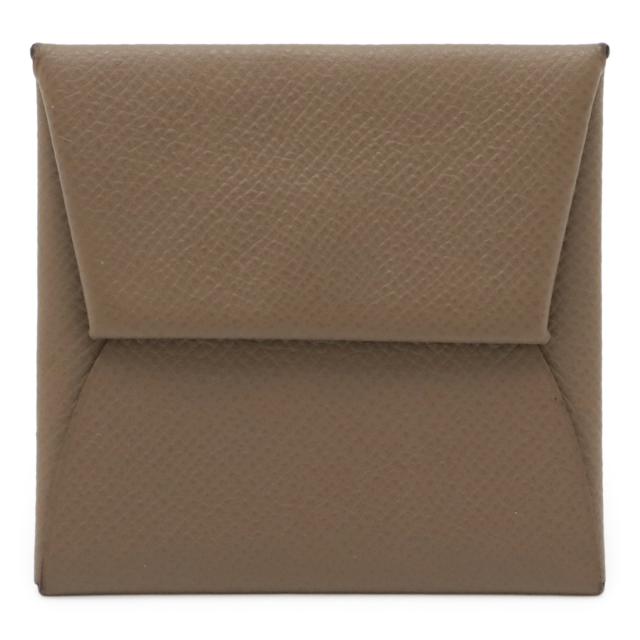 HERMES エルメス バスティア ケース 小銭入れ パース ヴォーエプソン レザー エトゥープ グレージュ シルバー金具 X刻印