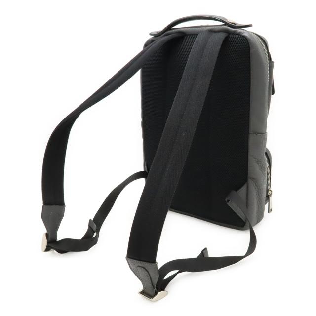 FENDI フェンディ セレリア FFロゴ バックパック リュックサック レザー グレー ブラック 黒 シルバー金具 7VZ047 FENDI フェンディ セレリア FFロゴ バックパック リュックサック