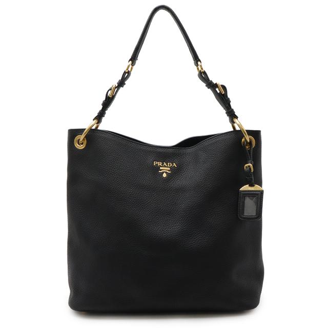 PRADA プラダ VIT.DAINO ショルダーバッグ ワンショルダー セミショルダー 肩掛け レザー NERO 黒 ブラック ゴールド金具 BR4892