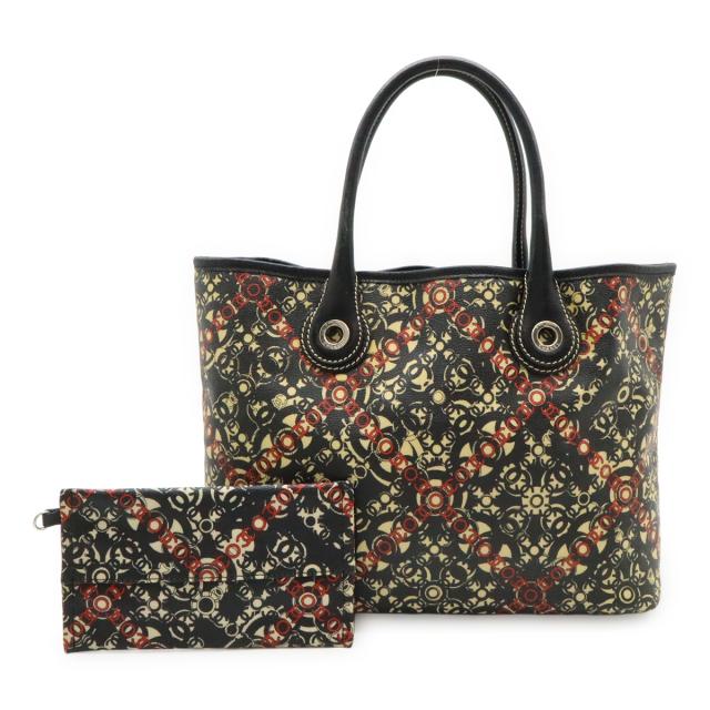 CHANEL シャネル ココトラベル トートバッグ ハンドバッグ PVC レザー ブラック ベージュ レッド シルバー金具 ポーチ付き