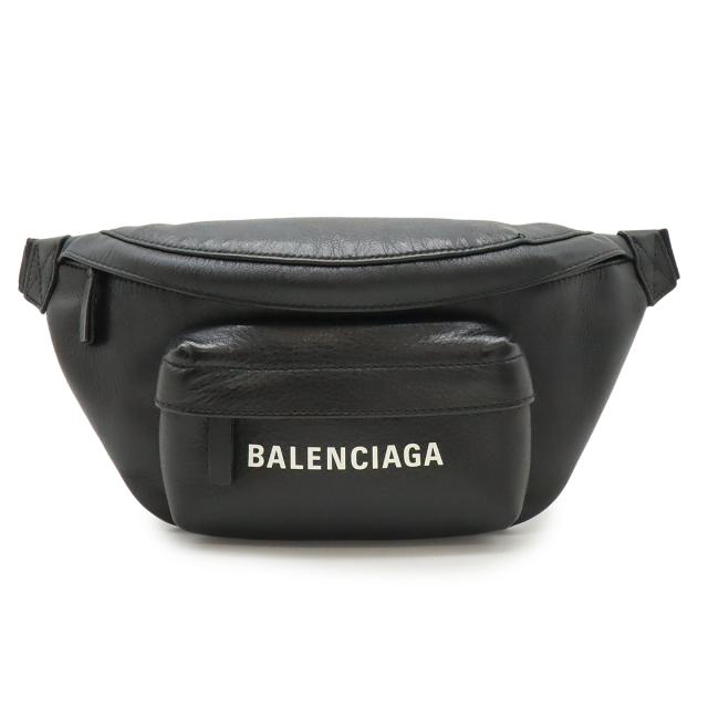 BALENCIAGA バレンシアガ EVERYDAY エブリデイ ロゴ ボディバッグ ウエストポーチ ベルトバッグ レザー ブラック 黒 579617