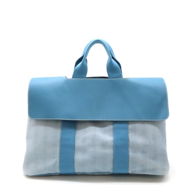 HERMES エルメス ヴァルパライソMM バルパライソMM ハンドバッグ トートバッグ トワルシェブロン レザー ブルージーン ライトブルー ポーチ付