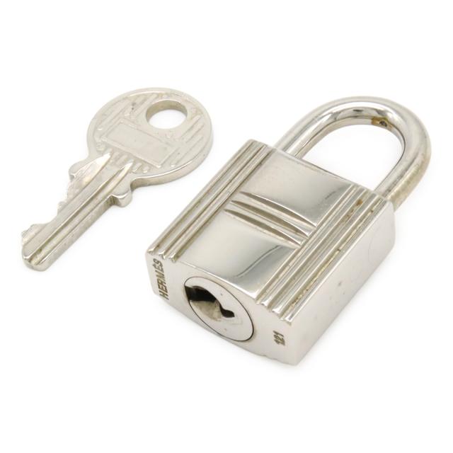HERMES エルメス カデナ パドロック 南京錠 No.121 鍵 カギ キー付き メタル シルバー