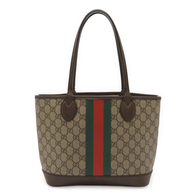 GUCCI グッチ オフィディア GG ミディアム トートバッグ ショルダーバッグ セミショルダー PVC レザー ベージュ モカブラウン 茶 631685