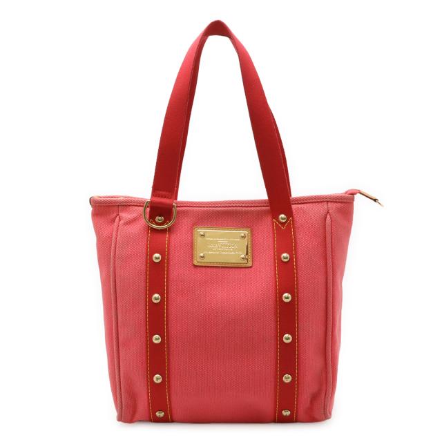 LOUIS VUITTON ルイ ヴィトン アンティグア カバMM トートバッグ ショルダーバッグ セミショルダー 肩掛け キャンバス ローズ M40085