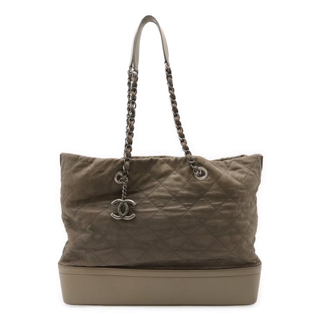 CHANEL シャネル ガブリエル ドゥ シャネル マトラッセ ラージ ホーボー ショルダーバッグ チェーンショルダー レザー ダークグレー シルバー金具