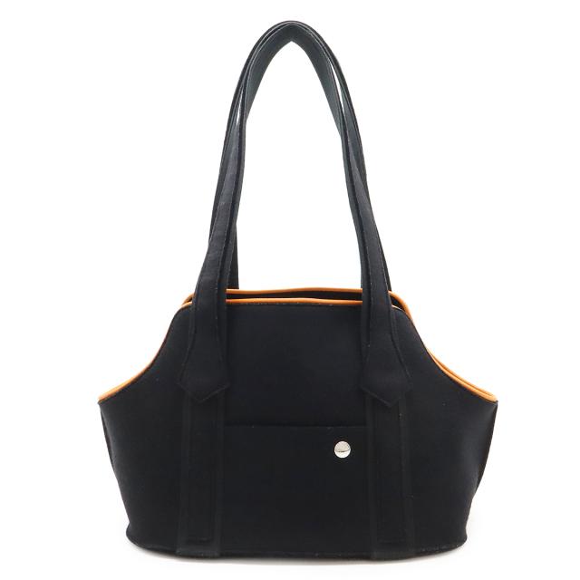 HERMES エルメス パタポン ドッグキャリー ショルダーバッグ セミショルダー 肩掛け フェルト レザー ブラック 黒 オレンジ