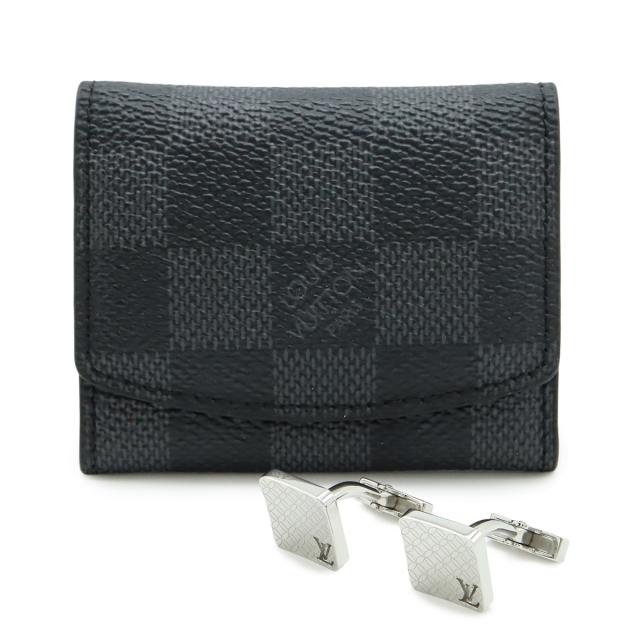LOUIS VUITTON ルイ ヴィトン ブトン ドゥ マンシェット シャンゼリゼ カフス カフリンクス カフスボタン ダミエグラフィット ケース付き M65043