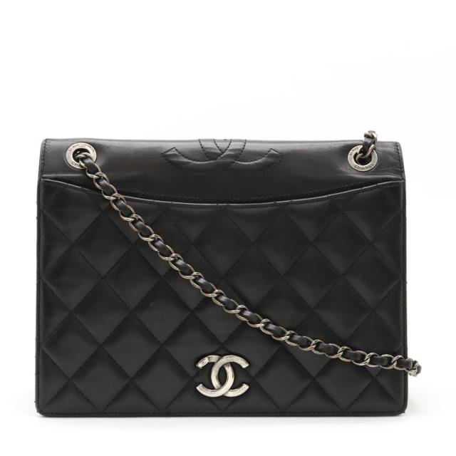CHANEL シャネル マトラッセ ココマーク チェーンショルダー ショルダーバッグ レザー ブラック 黒 シルバー金具 A93011