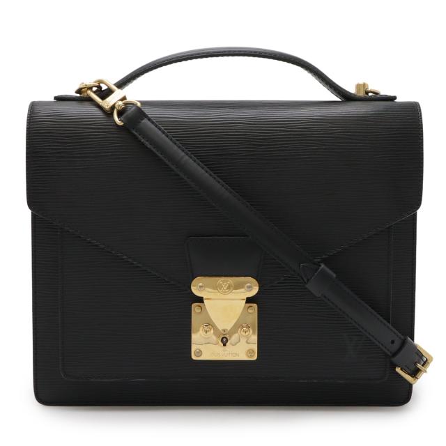 LOUIS VUITTON ルイ ヴィトン エピ モンソー ハンドバッグ セカンドバッグ 2WAY ショルダーバッグ ノワール ブラック ゴールド金具 鍵欠品 M52122