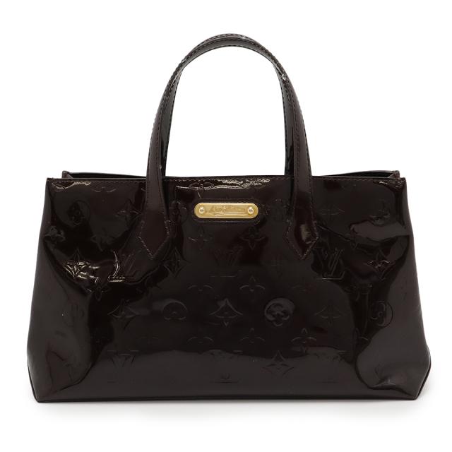LOUIS VUITTON ルイ ヴィトン モノグラムヴェルニ ウィルシャーPM ハンドバッグ トートバッグ エナメルカーフ アマラント M93641