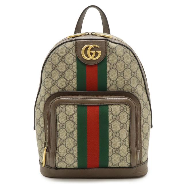 GUCCI グッチ オフィディア GGスプリーム スモール バックパック リュックサック シェリーライン PVC レザー ベージュ モカブラウン 547965