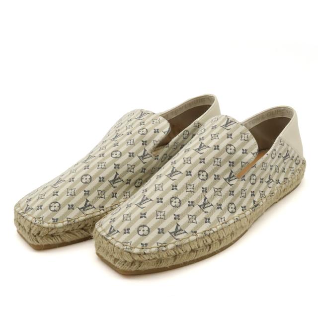 LOUIS VUITTON ルイ ヴィトン ビダール ライン ローファー エスパドリーユ スリッポン フラットシューズ ジュート #9 27.5cm 1ABFR6