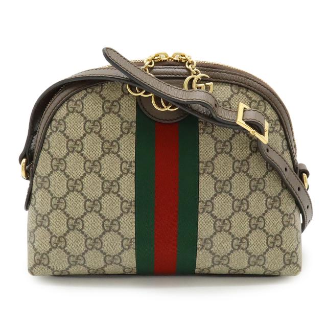 GUCCI グッチ オフィディア スモール GGスプリーム シェリーライン ショルダーバッグ ポシェット PVC レザー ベージュ モカブラウン 499621