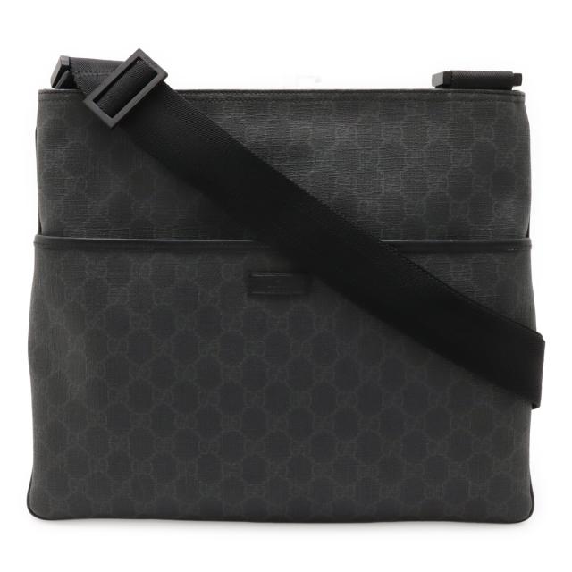 GUCCI グッチ GGプラス GGスプリーム ショルダーバッグ 斜め掛けショルダー PVC レザー ブラック 黒 グレー 162904