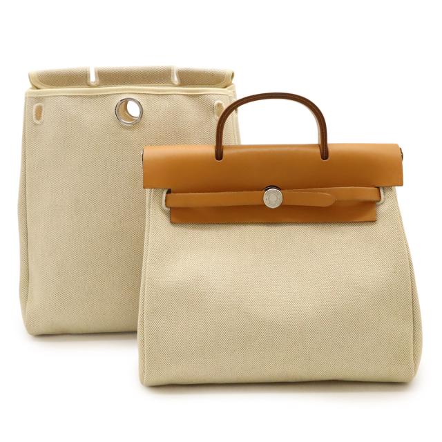 HERMES エルメス エールバッグPM ハンドバッグ 2WAY リュックサック バックパック トワルオフィシェ レザー ナチュラル ライトブラウン □G刻印