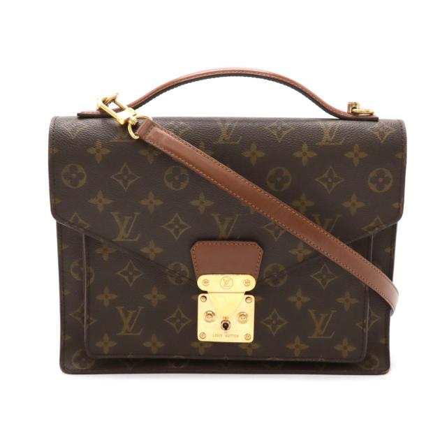 LOUIS VUITTON ルイ ヴィトン モノグラム モンソー28 セカンドバッグ ハンドバッグ ビジネスバッグ 2WAY ショルダーバッグ 鍵欠品 M51185