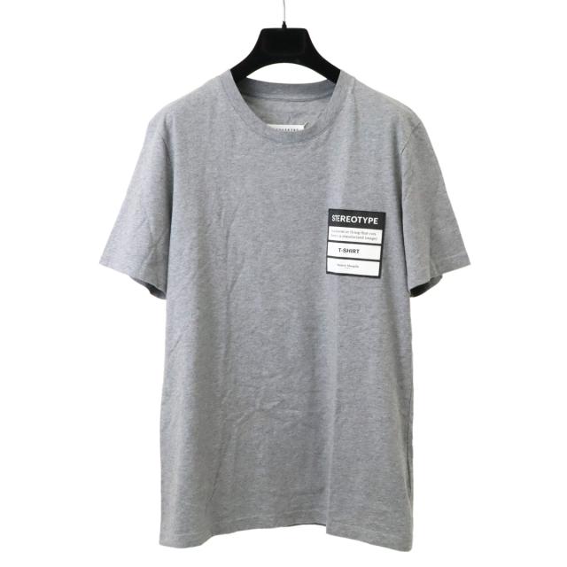 Maison Margiela メゾン マルジェラ ステレオタイプ ロゴ Tシャツ カットソー 半袖 トップス コットン100% 綿100% グレー #48