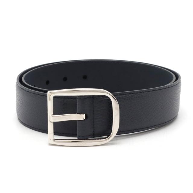 GUCCI グッチ ベルト レザー ダークネイビー 濃紺 #85 シルバー金具 アウトレット品 449716