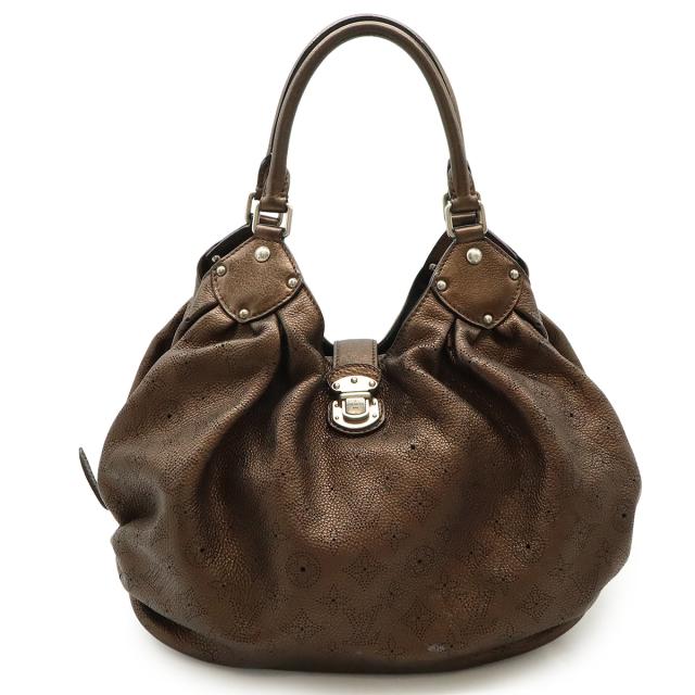 LOUIS VUITTON ルイ ヴィトン モノグラムマヒナ L トートバッグ ショルダーバッグ 肩掛け レザー モルドレ メタリックブラウン M95766