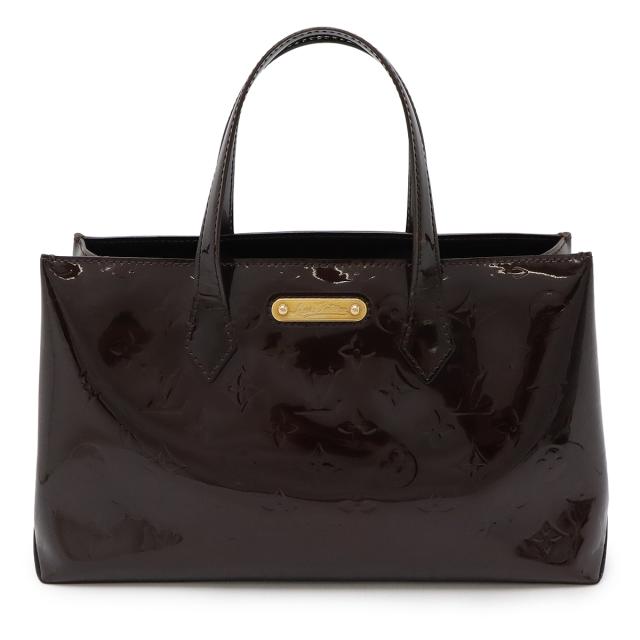 LOUIS VUITTON ルイ ヴィトン モノグラムヴェルニ ウィルシャーPM ハンドバッグ トートバッグ エナメルカーフ アマラント M93641