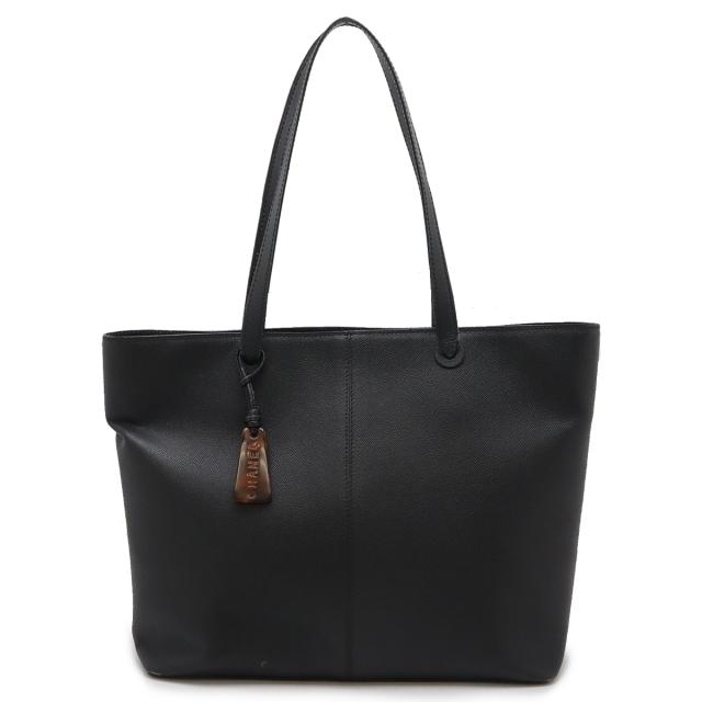 CHANEL シャネル トートバッグ ショルダーバッグ ショルダートート レザー ブラック 黒 チャーム付き A12478